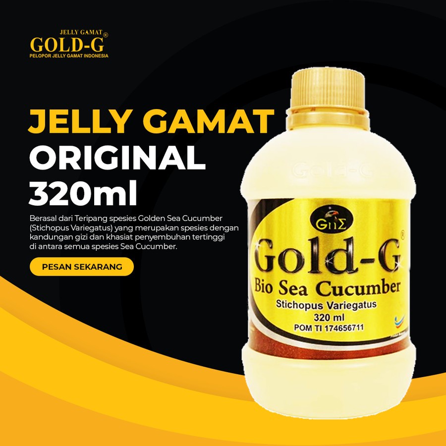 Jual Jelly Gamat Gold G 320 ml Original | Gamat Emas Cair 320ml | obat ...