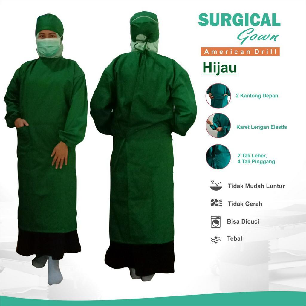 Jual APD Gown Medis American Drill Hazmat Gown APD Surgical Baju APD ...