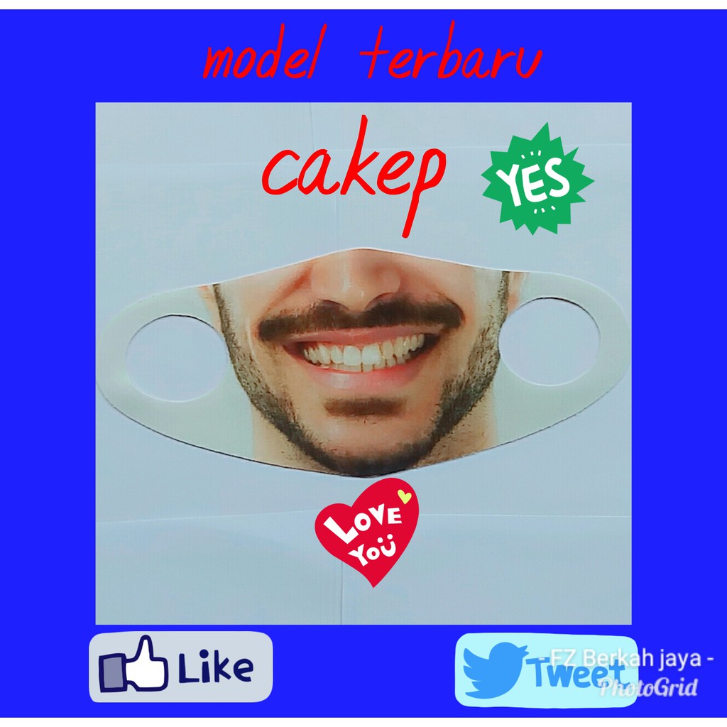 Jual Masker karakter wajah / masker skuba gambar wajah / MASKER JENGGOT ...