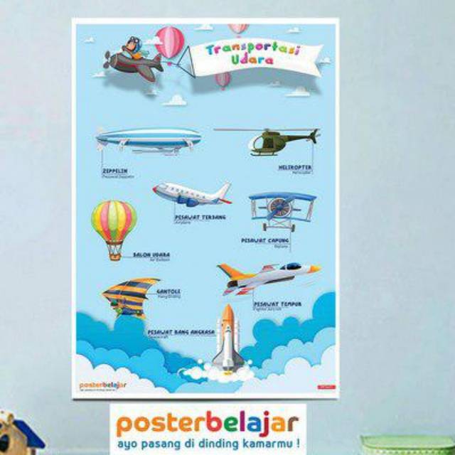 Jual Poster Belajar SERI TRANSPORTASI untuk PAUD TK | Shopee Indonesia