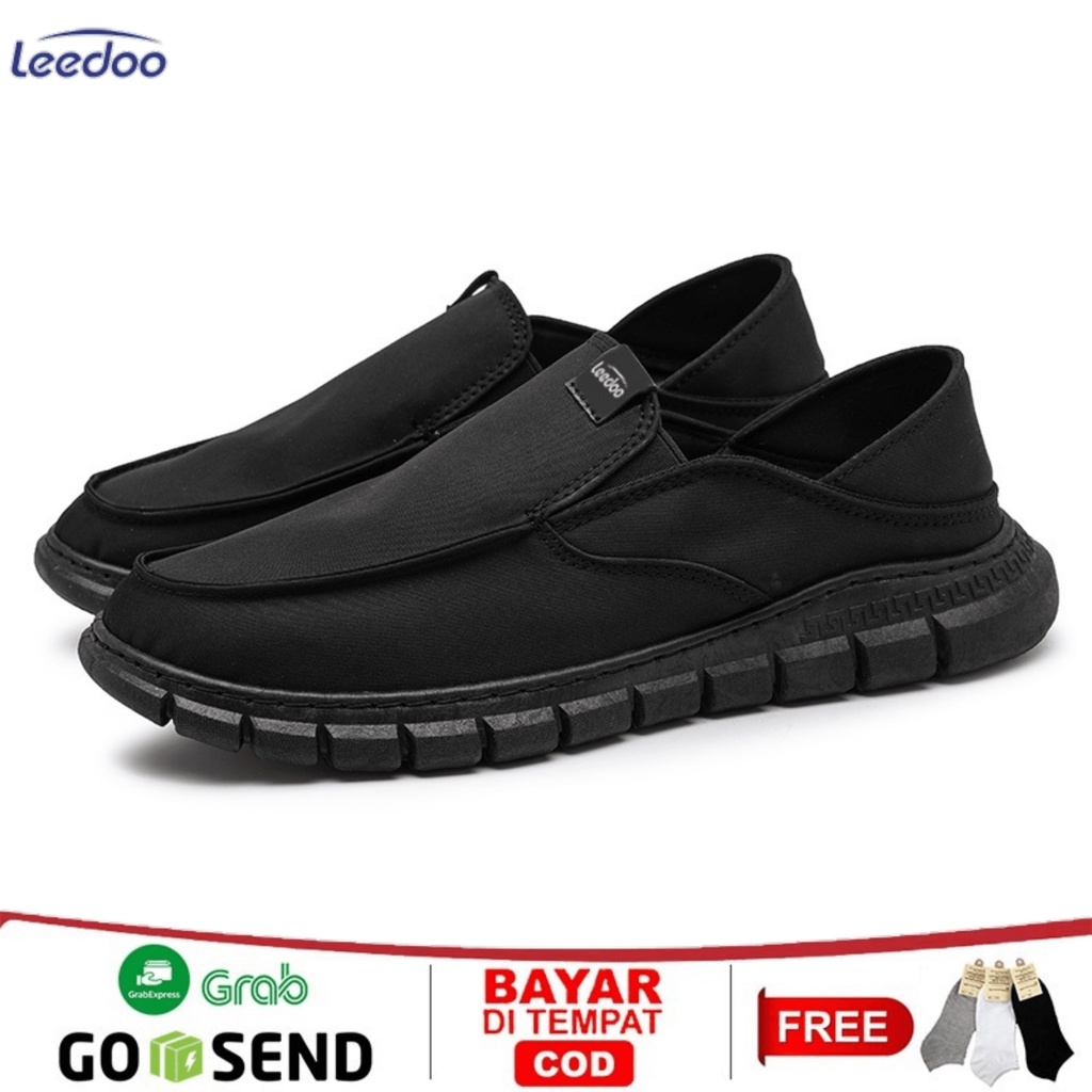 Jual Leedoo Sepatu Pria Slip On Sepatu Pantofel Pria Fashion Sport Casual Formal Shoes Hitam ...