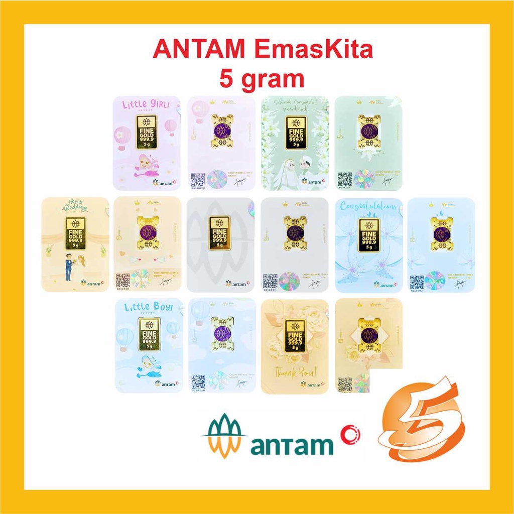 Jual Logam Mulia Antam Emas Kita 5 gram Signature Hartadinata KAdo ...