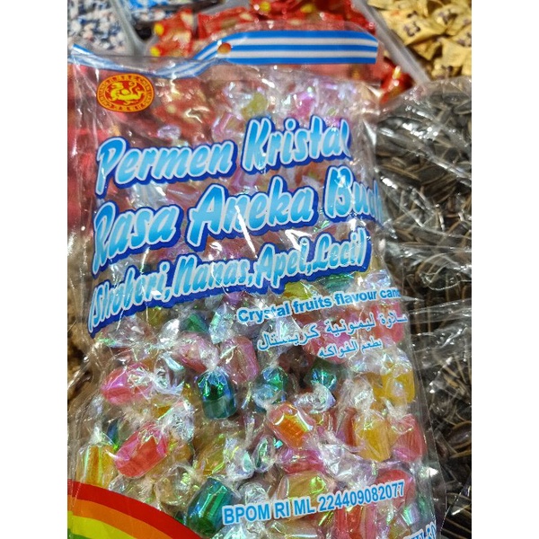 Jual permen kristal rasa aneka buah stroberi,nanas,apel,leci 250grm ...
