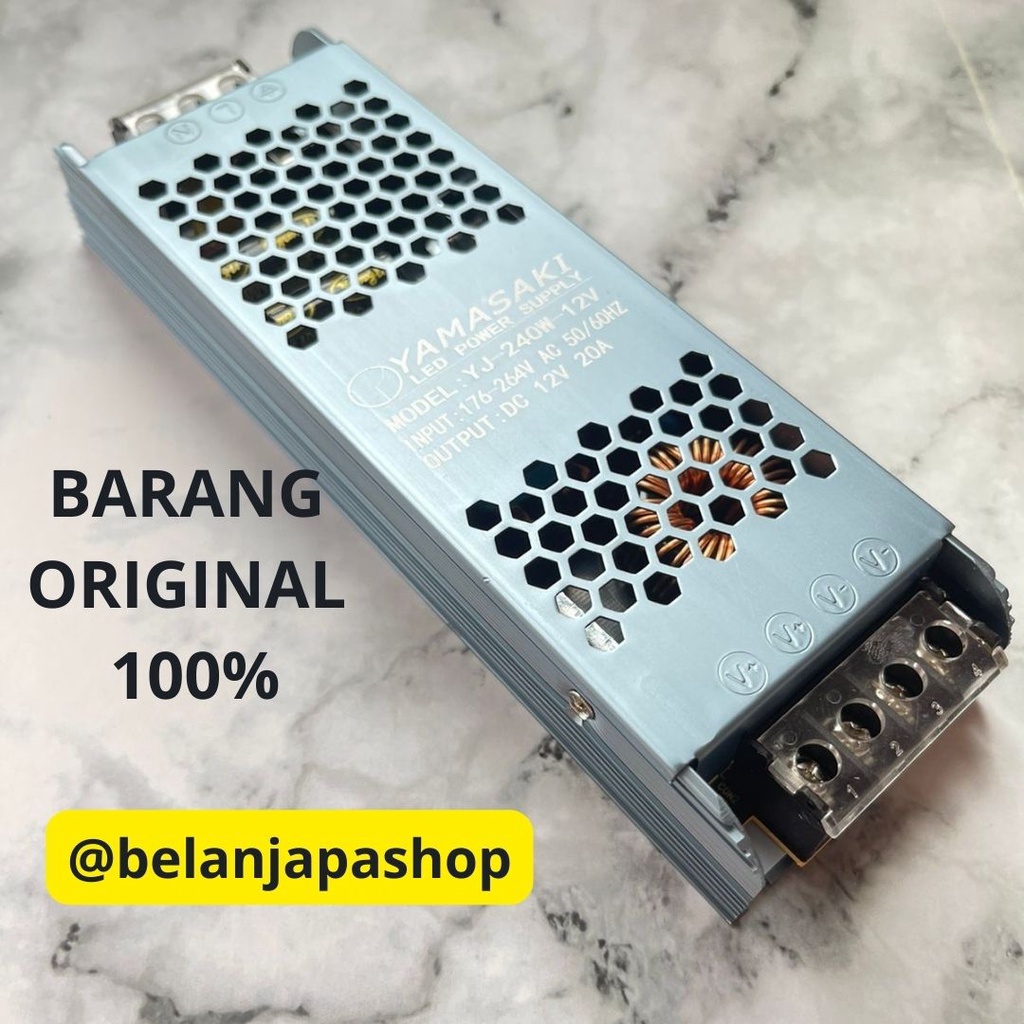 Jual YAMASAKI Trafo Adaptor Power Supply Slim 12V 20A - Blue Color ...