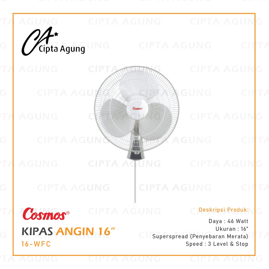 Jual KIPAS DINDING FALL WAN 16" COSMOS 16-WFC 16WFC 16 WFC | Shopee ...
