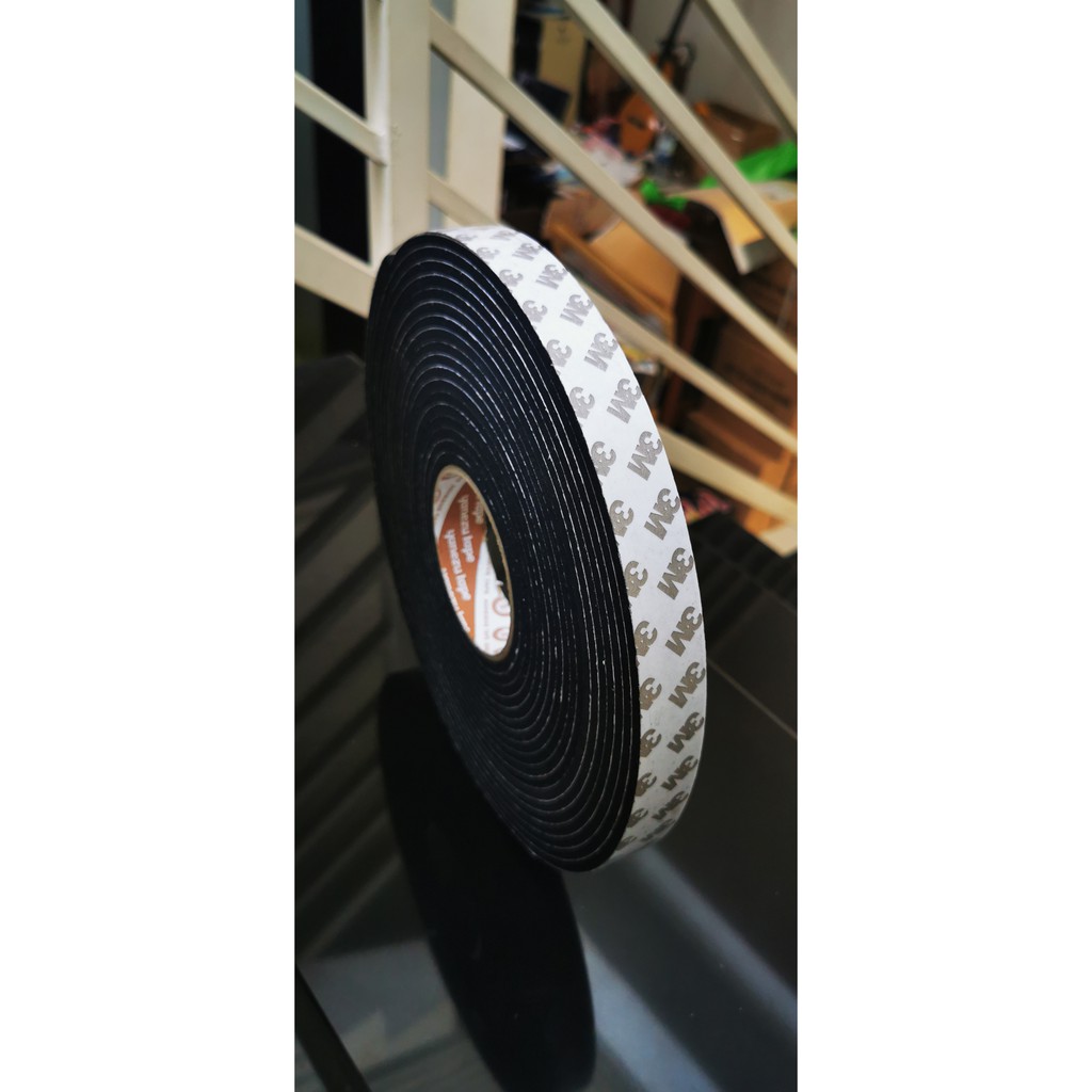 Jual Single Tape 3M warna hitam, panjang 10 meter tebal 3mm | Shopee ...