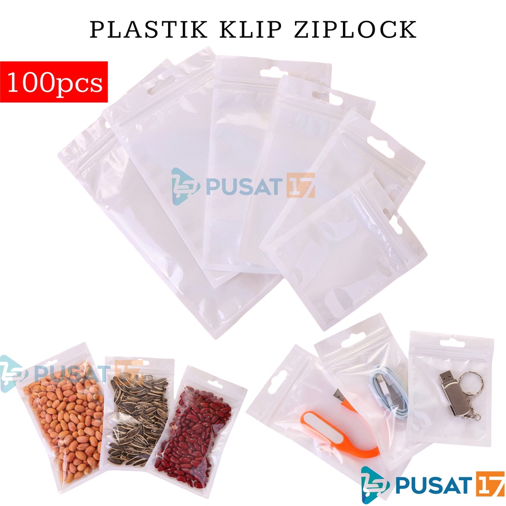 Jual PLASTIK KLIP ZIPLOCK ISI 100PCS UKURAN LENGKAP BESAR - KECIL ...