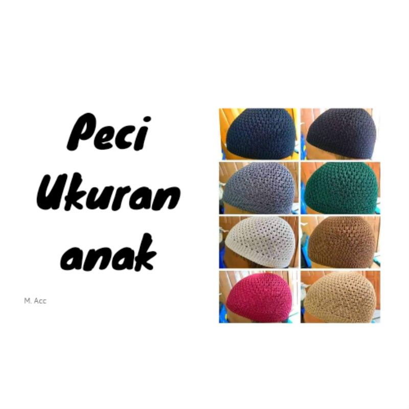 Jual Peci rajut anak / peci haji / peci rajut ukuran anak | Shopee ...