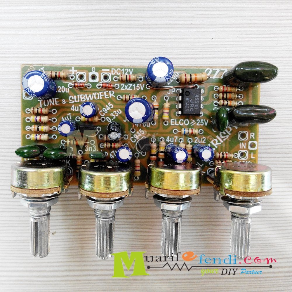 Jual KIT Tone Control Mono subwoofer IC opAmp 4558 Treble subwoofer ...