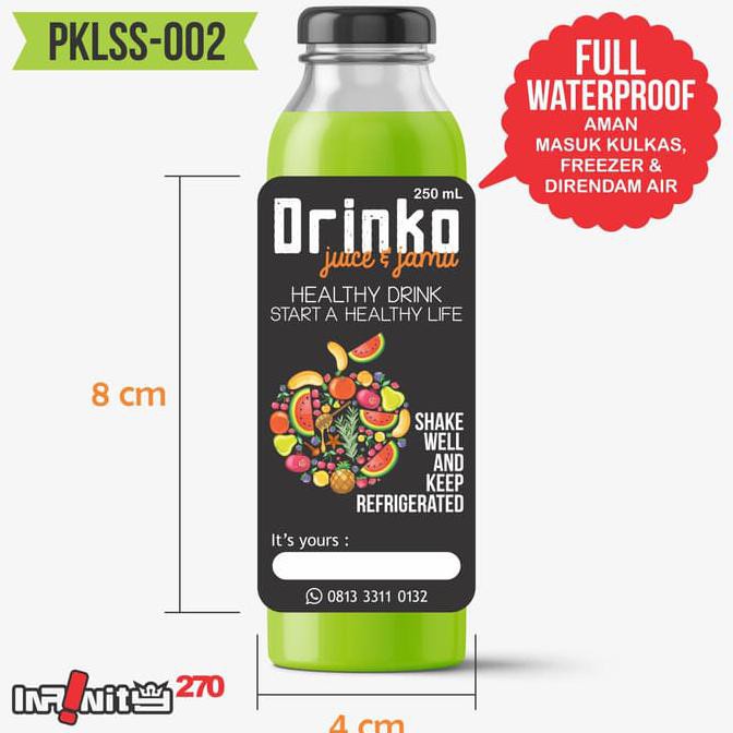 Jual Sticker Label Botol Pet Stiker Kemasan Minuman Susu Yogurt Pklss ...