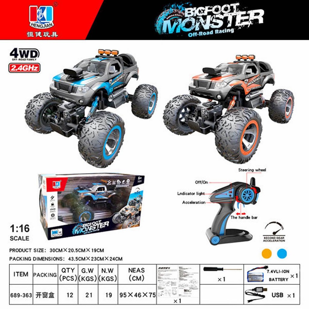 Jual Mainan RC / Remote Control BigFoot Monster 689-363 SNI | Shopee ...