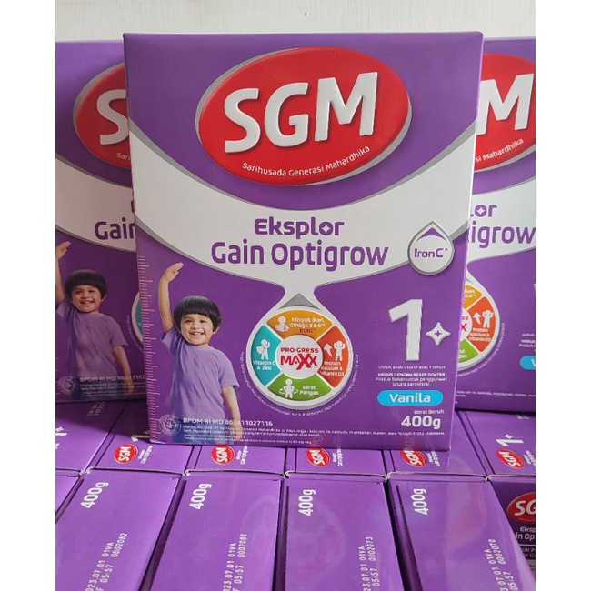 Jual Sgm Eksplor Gain Optigrow 1 Plus Vanila 400g Box anak usia 1 ...
