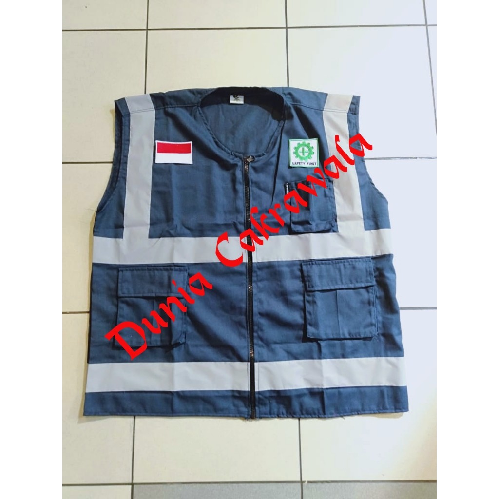 Jual Rompi Safety Bahan Drill Plus Logo K3 dan Logo Bendera / Rompi ...