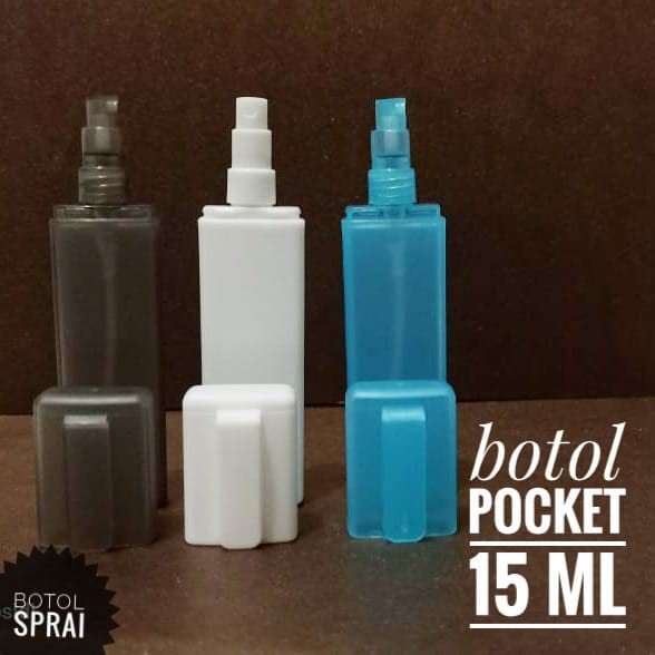 Jual botol spray plastik kotak 15ml kotak pocket ada cantolanya 15cc ...