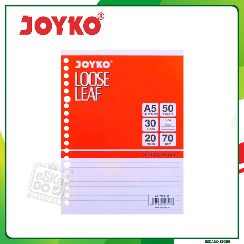 Jual Loose Leaf / Isi Kertas File / Binder Joyko A5-7020 / 100 Lembar | Shopee Indonesia