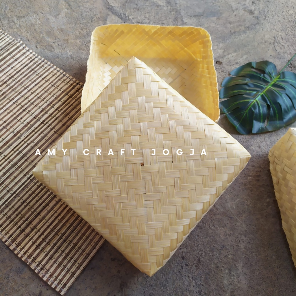 Jual Besek Bambu Blicing 20 x 20 x 8 cm/ besek anyaman bambu murah ...