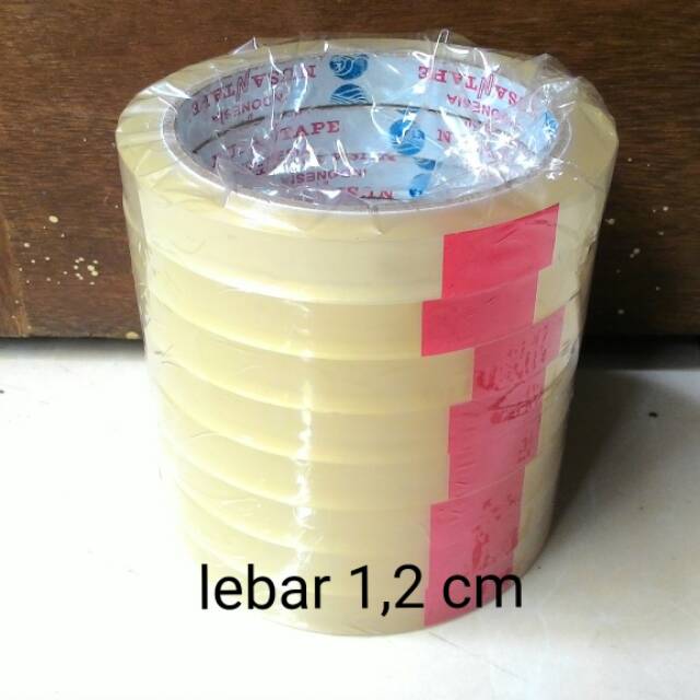 Jual Selotip isolasi bening lebar 1,2 cm | Shopee Indonesia