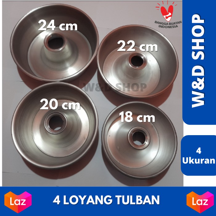 Jual COD 1 Set Loyang Tulban 18,20,22,24 cm / Loyang Tulban/Loyang Bolu ...