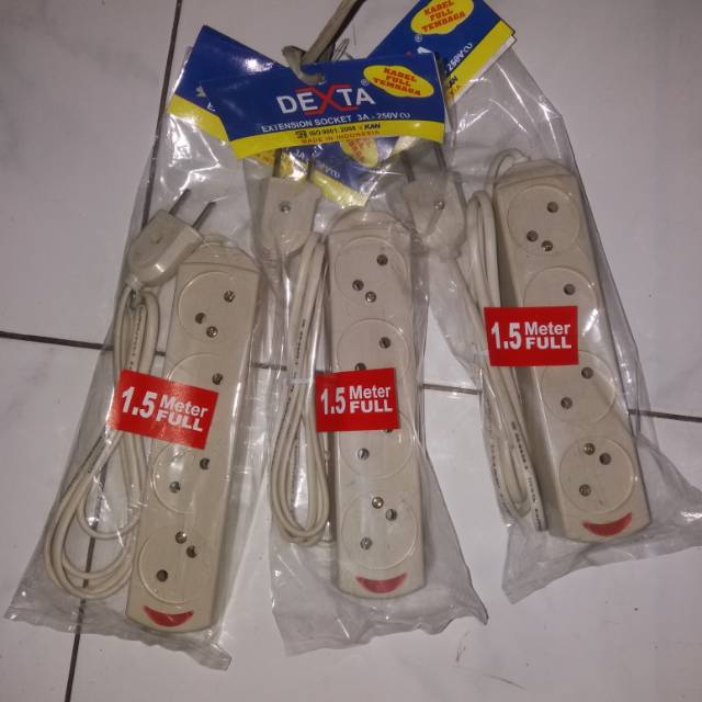 Jual BEST PRODUK - STOP KONTAK 4 LUBANG PANJANG KABEL 1,5 METER - DEXTA | Shopee Indonesia