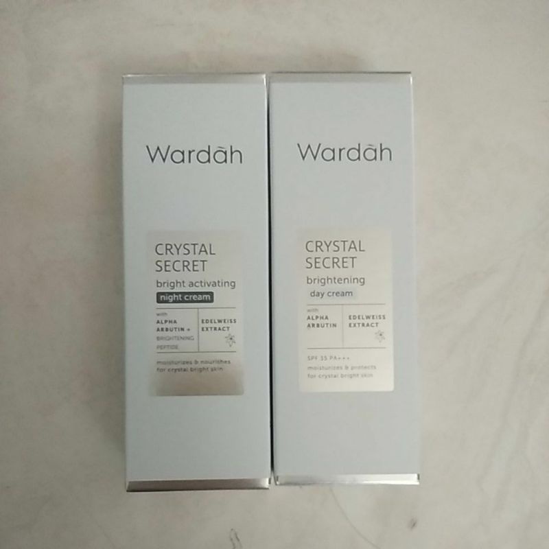 Jual WARDAH CRYSTAL SECRET DAY CREAM 15ml DAN NIGHT CREAM 15ml | Shopee ...