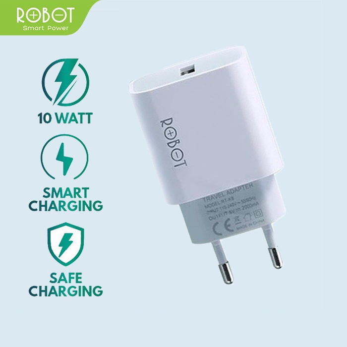 Jual Kepala Adaptor Charger Robot 10w 2a Usb Adapter | Shopee Indonesia