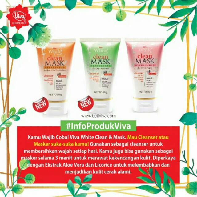 Jual Viva White Clean Mask Refreshner | Shopee Indonesia