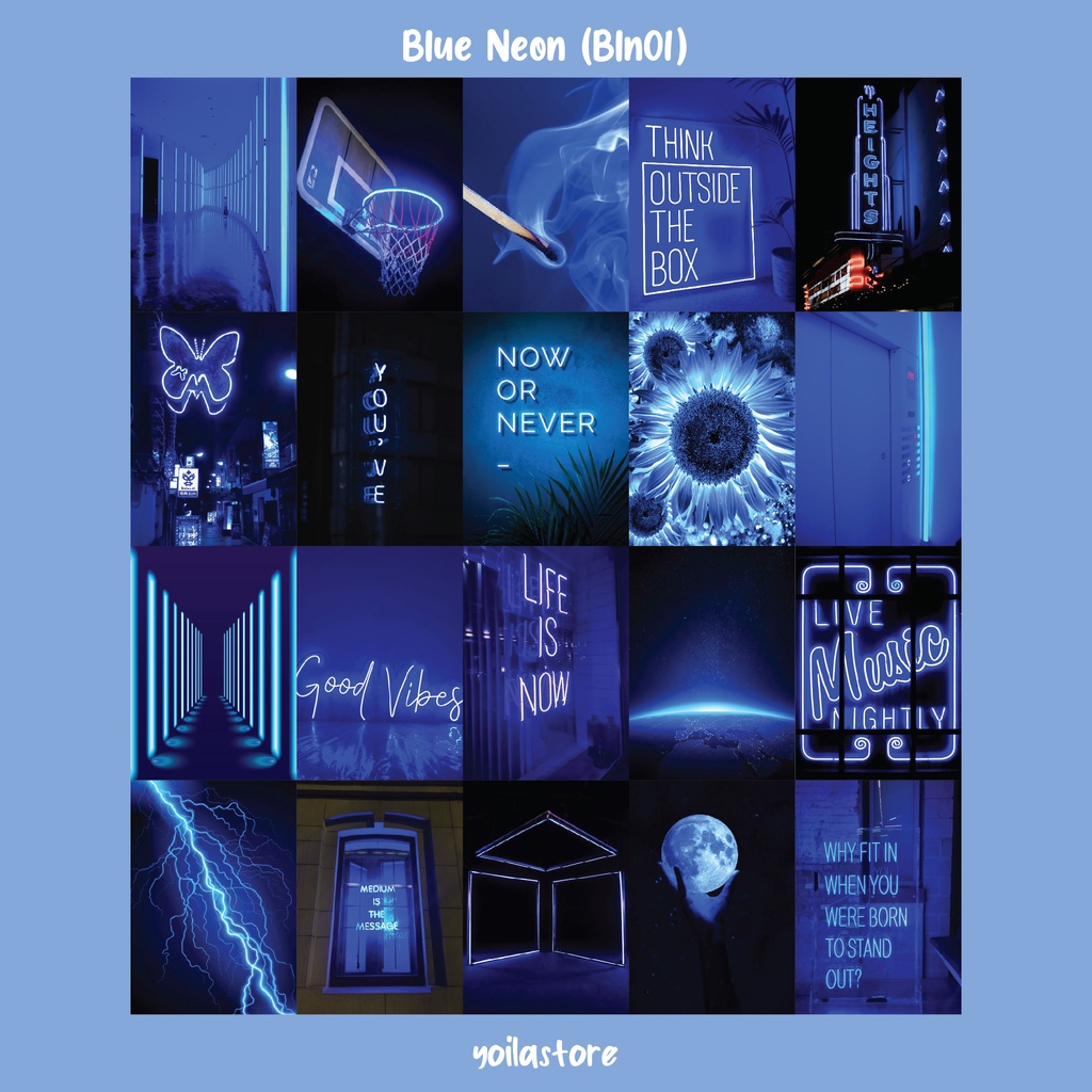 Jual BLUE NEON AESTHETIC WALL DECOR | POSTER DINDING KAMAR TERMURAH ...
