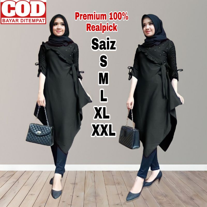 Jual Tunik Wanita Muslim Terbaru Baju Atasan Muslimah Dewasa Kekinian ...