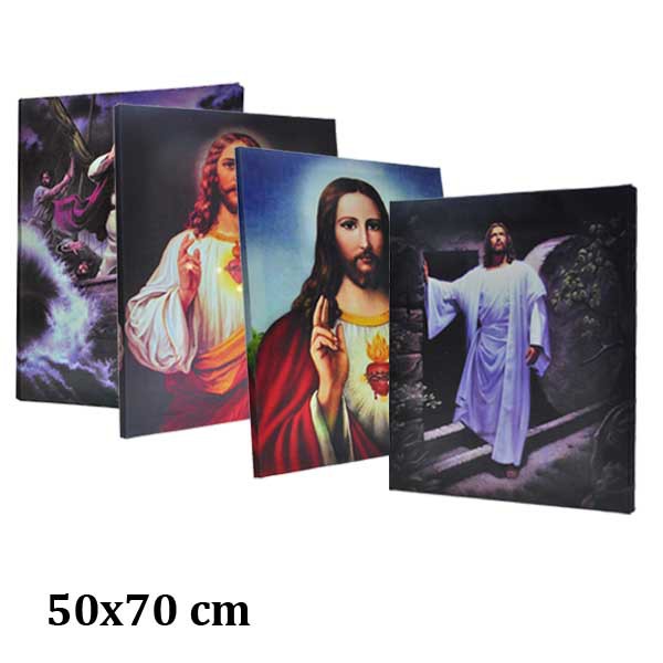 Jual Kanvas LED Printing "Jesus" 50x70 cm Portrait Pigura Frame Bingkai ...
