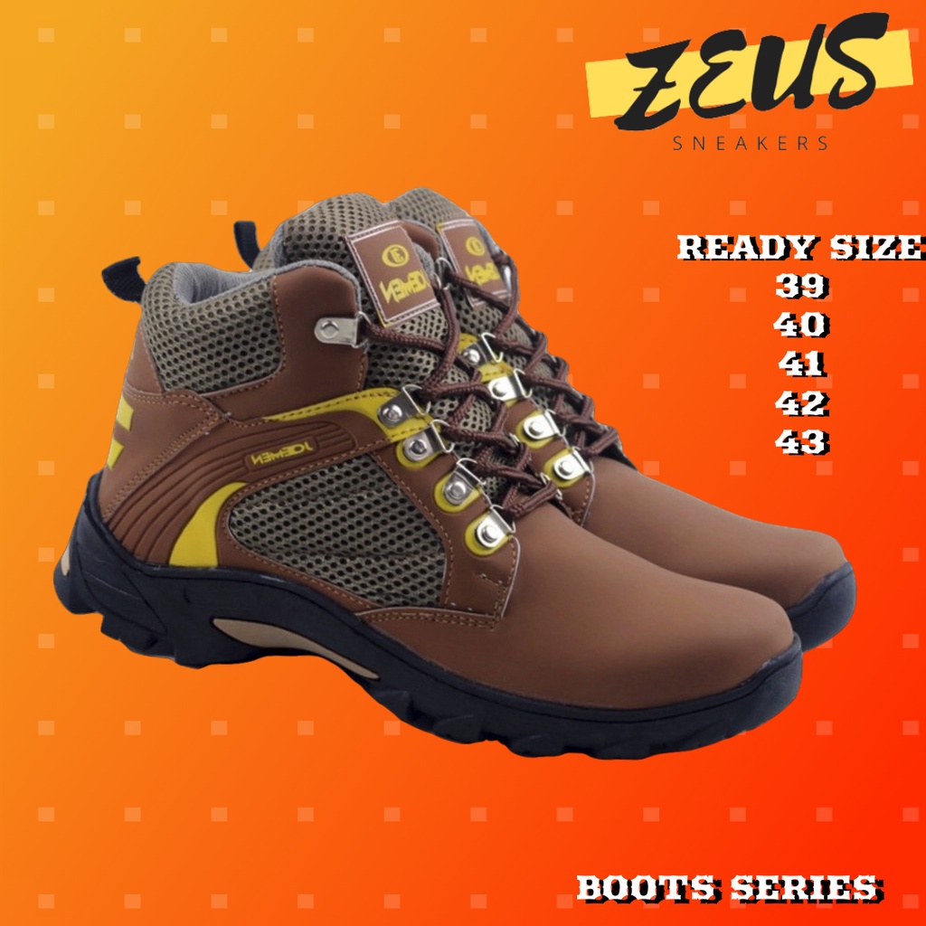 Jual ZEUS Sepatu Gunung Kulit J 85 Sepatu Boots Safety Bikker Cowok ...