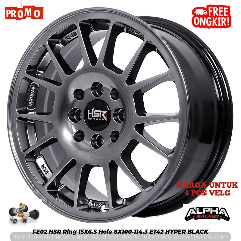 Jual Velg Mobil Avanza, Sigra, Xenia, Brio, Swift HSR Ring15 Hyper Black | Shopee Indonesia