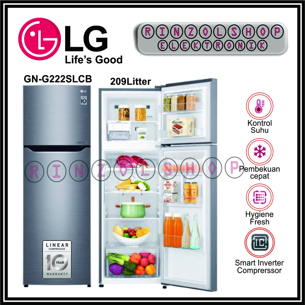 Jual KULKAS LG GN-G222SLCB SMART INVERTER DOOR COOLING 2 PINTU ...