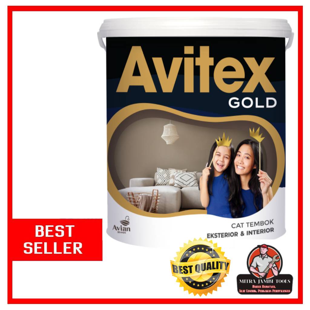 Jual CAT TEMBOK AVITEX GOLD EXTERIOR DAN INTERIOR TERBARU 5 KG | Shopee ...