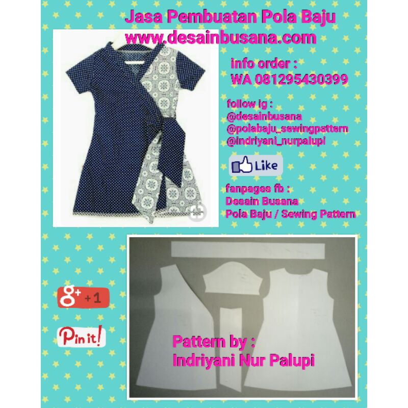 Jual Pola Produksi Dress Anak 037 / Pola Baju / Sewing Pattern | Shopee Indonesia
