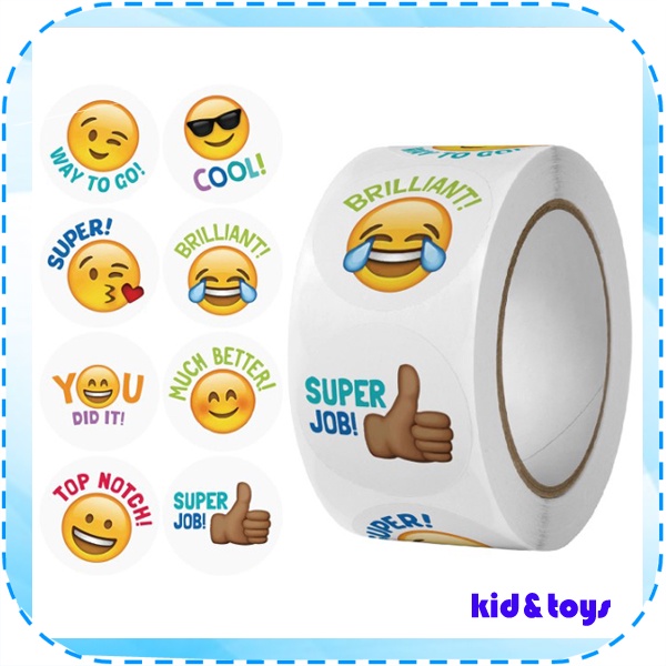 Jual 1 Roll Isi 500 Stiker Label Stiker Thank You Stiker Emoticon Imo ...