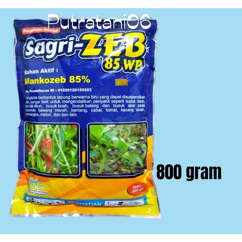Jual Fungisida Sagri-ZEB 85 WP 800 Gram Mancozeb Biru Obat Busuk Buah ...