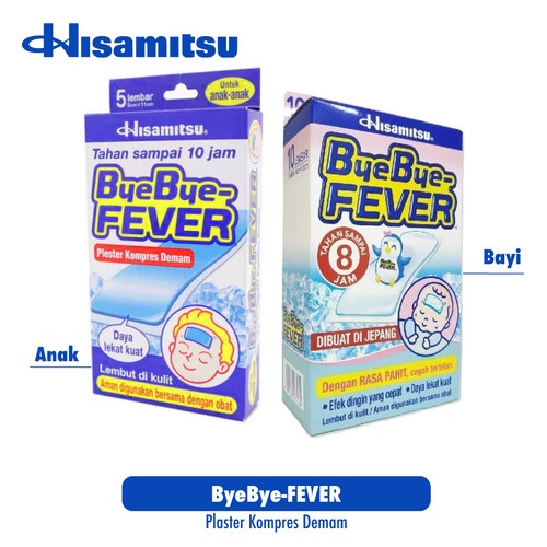 Jual Kompres Demam Bye Bye Fever Anak Baby 1 Box isi 10 Pcs | Shopee ...