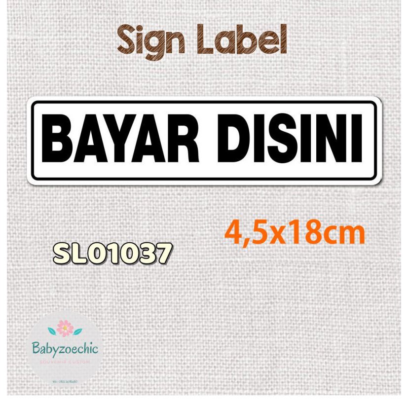Jual Zoe Sign Label - BAYAR DISINI - SL010037 | Shopee Indonesia