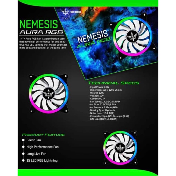 Jual Mudah Kipas Fan Casing Komputer Pc Nyk Nemesis Aura Rgb Led Fan ...