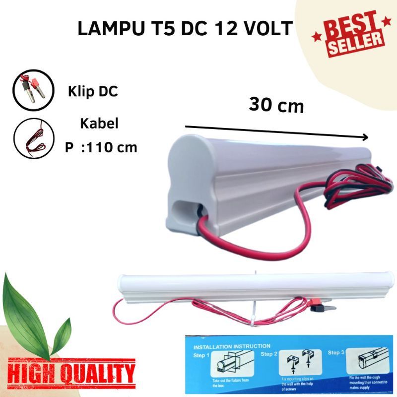 Jual Lampu T5 LED DC 30cm 7Watt - Lampu LED T5 DC 7watt 30cm Warna ...