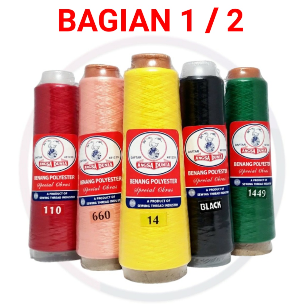 Jual Benang poly AD kecil / benang jahit obras / benang polyester angsa ...