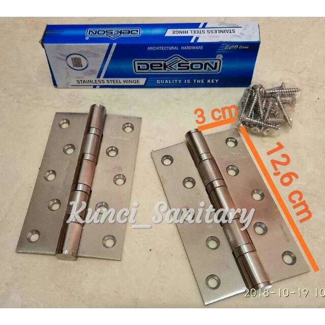 Jual Engsel Pintu 5 inch Stainless Dekkson / Engsel Kupu-Kupu Dekkson ...