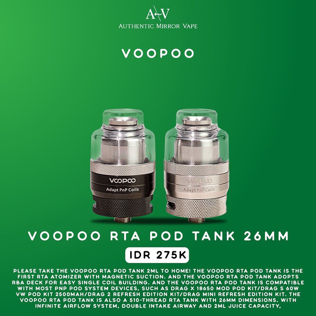 Jual Voopoo RTA Pod Tank 26MM By Voopoo Tech 100% Authentic - AT ...