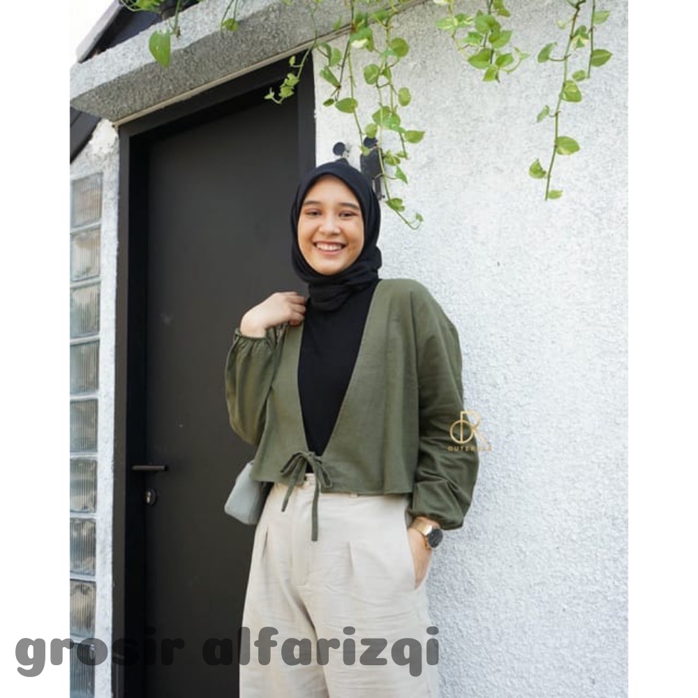 Jual Outer Linen Premium Outer linen Crop Outer Linen Wanita Outer ...
