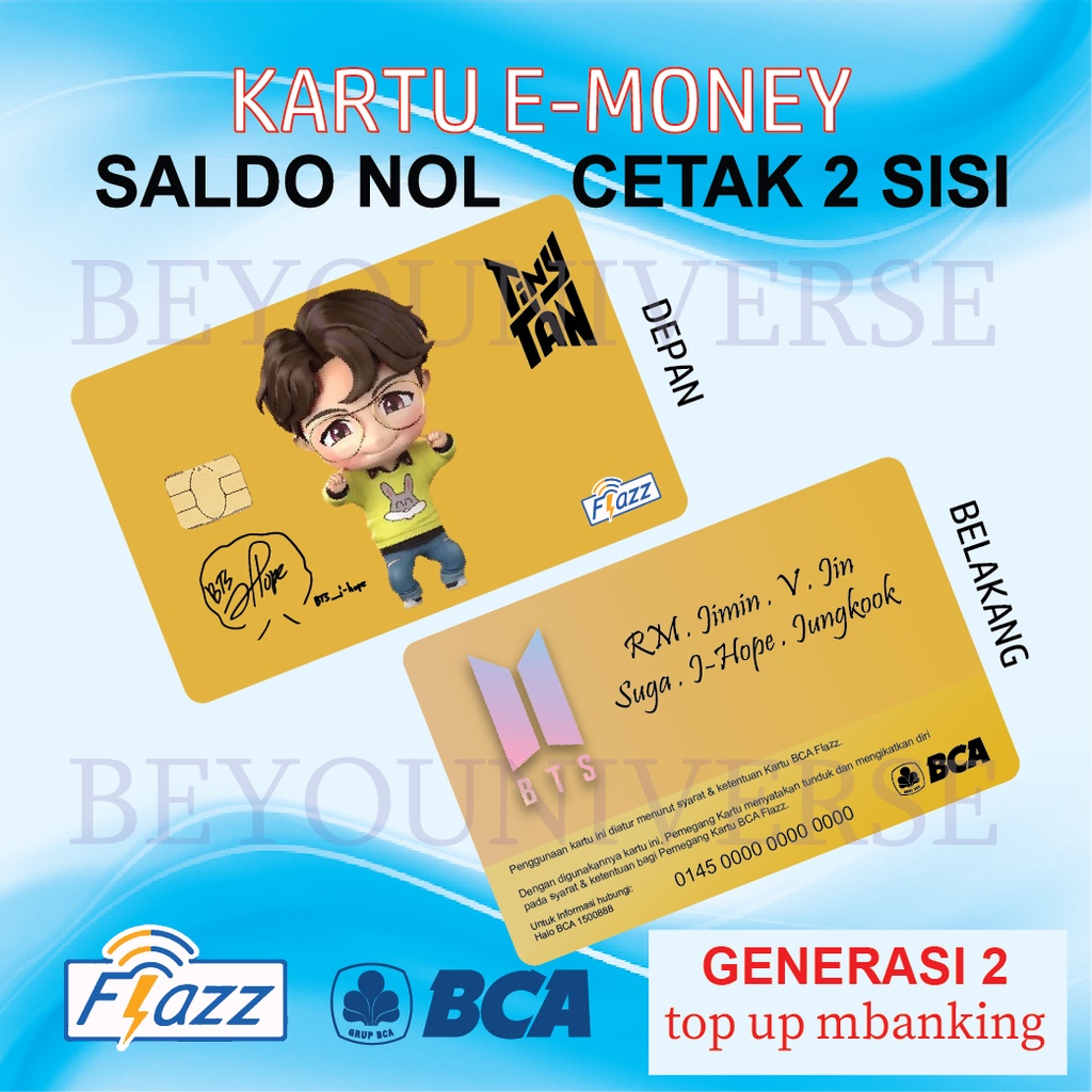 Jual Kartu Flazz BCA gen 2 BTS Tinytan Tiny Tan Idol Mini Doll Magic Shop Custom Kartu Flazz ...
