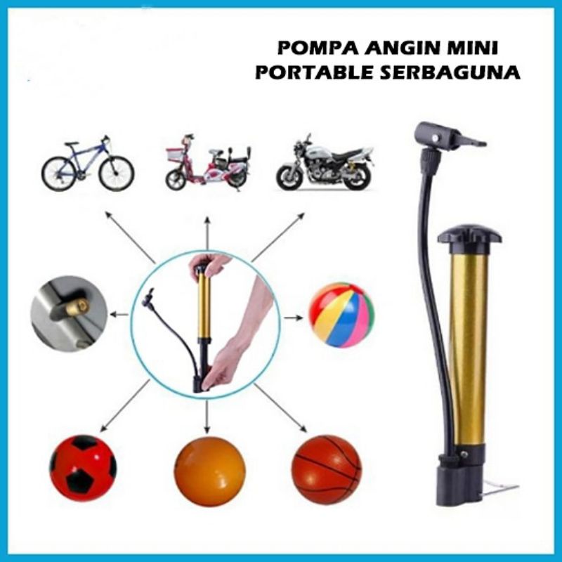 Jual Pompa Angin Ban Sepeda Portable Mini Bola balon Kasur Air Pump ...