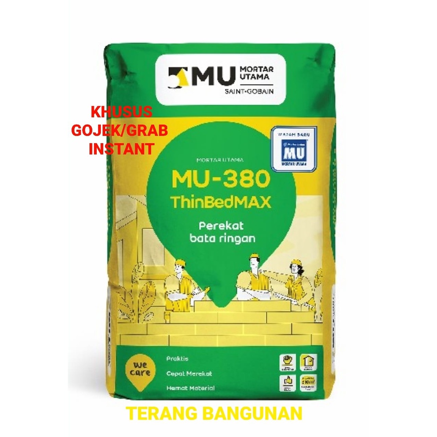 Jual Semen Perekat Bata Ringan Hebel Mu 380 Khusus Gojek Grab Instant