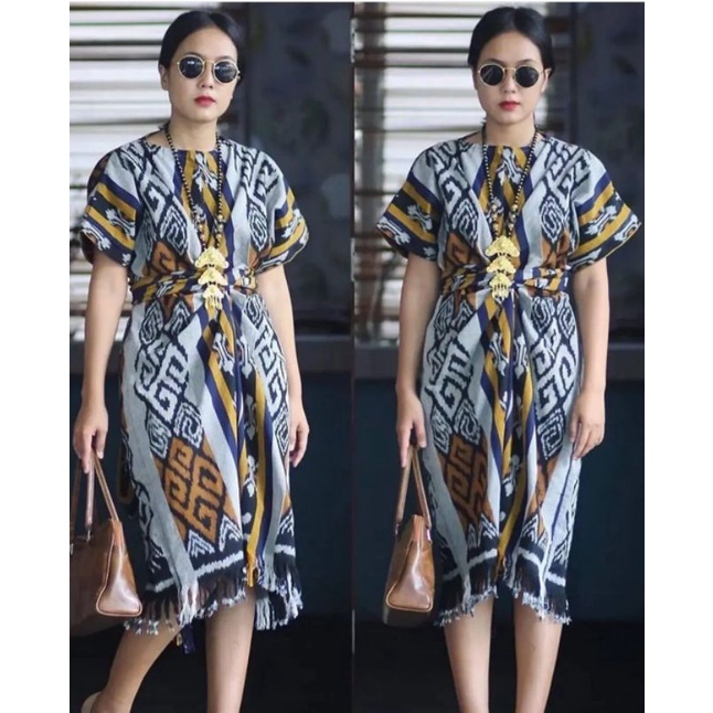 Jual baju tenun modern - tunik tenun modern - dress tenun modern ...