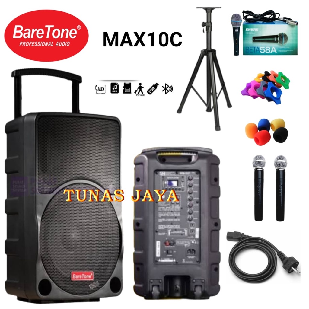 Jual Speaker Portable Amplifier Wireless Baretone MAX10C Bluetooth 10 ...