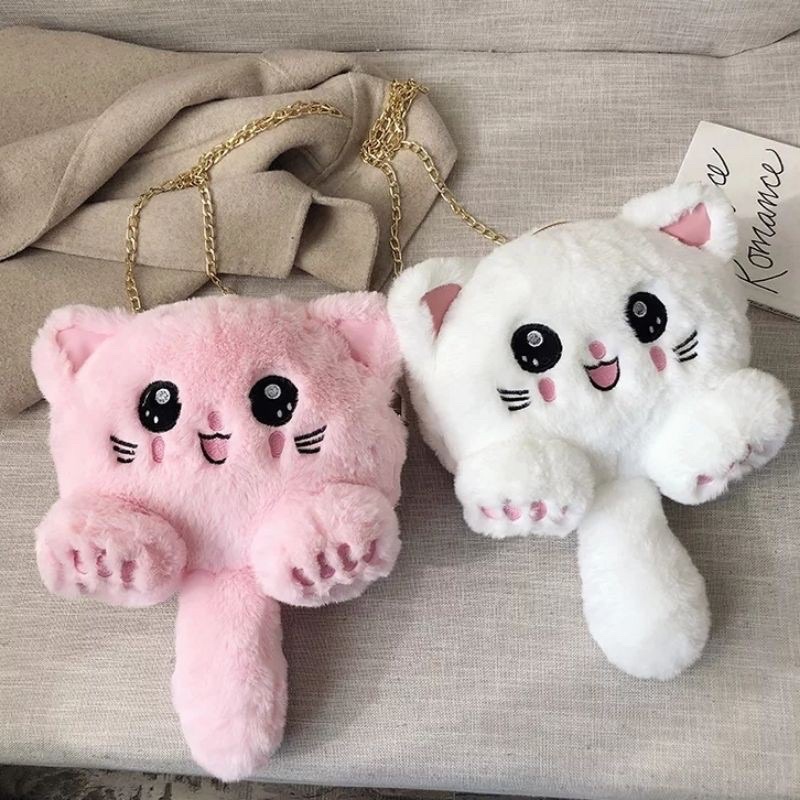 Jual [COD] Tas Selempang Boneka Wanita GEMOY / Selempang bulu lucu ...